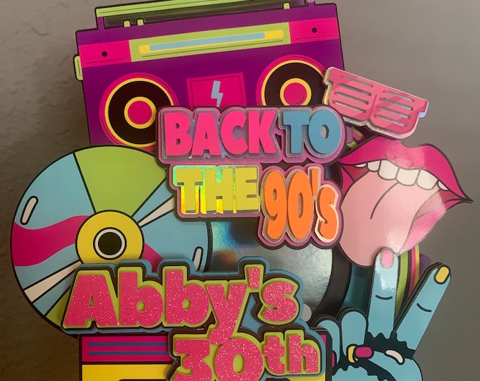 PERSONALIZED 90s Boom Box Cake Topper. 80s Birthday Theme. Retro Cake ...