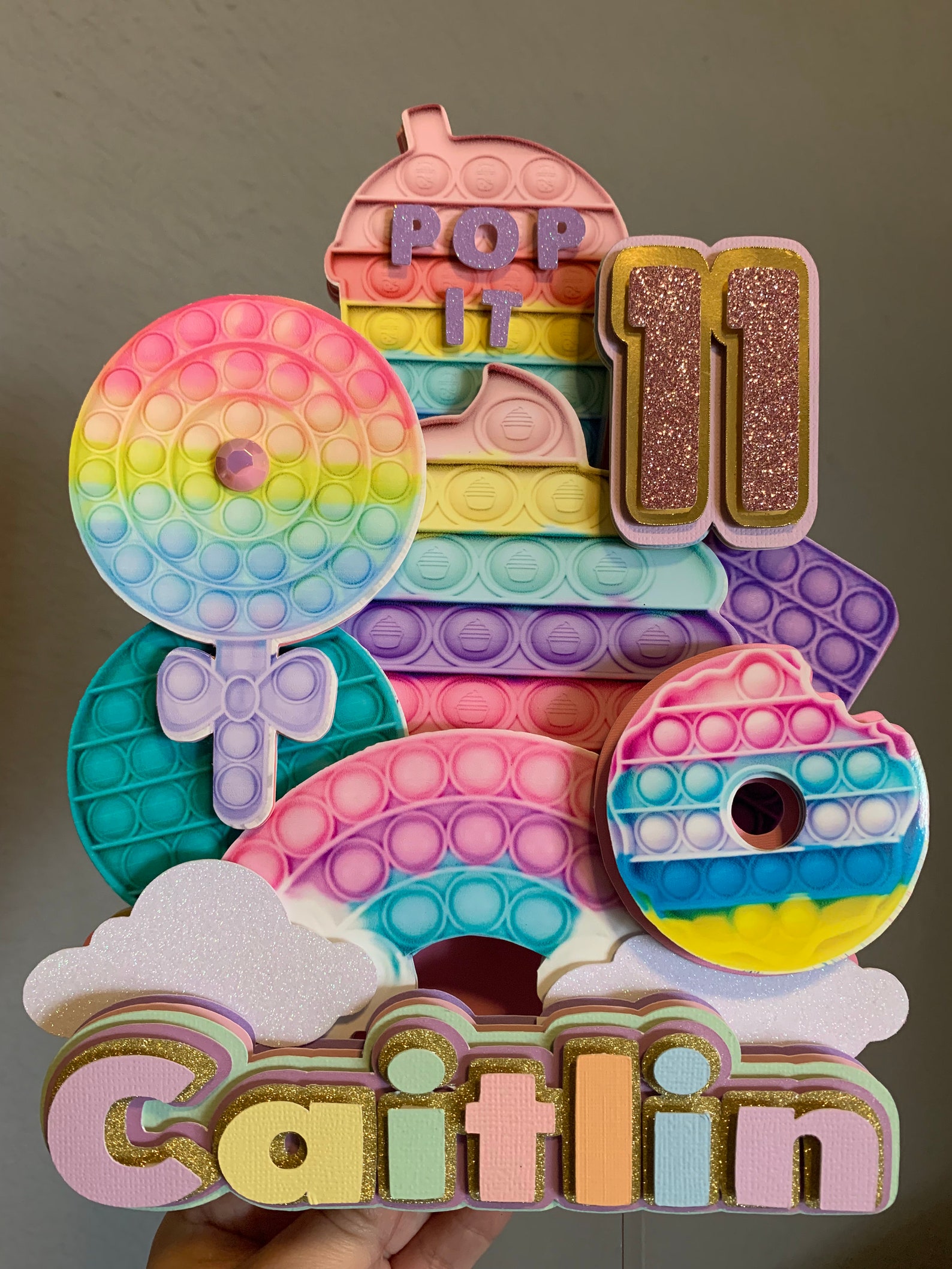 Pop It Cake Topper With Led Lights - Etsy