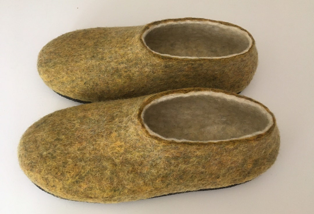 Slippers From the British Wool With Rubber Soles. Hand Felted. - Etsy UK