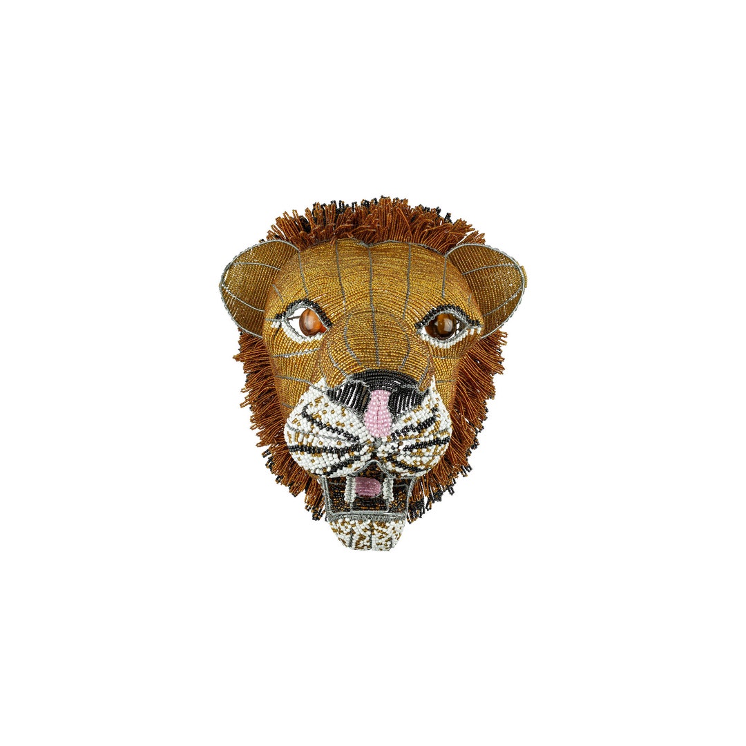 African Wire and Bead Lion Sculpture - Etsy