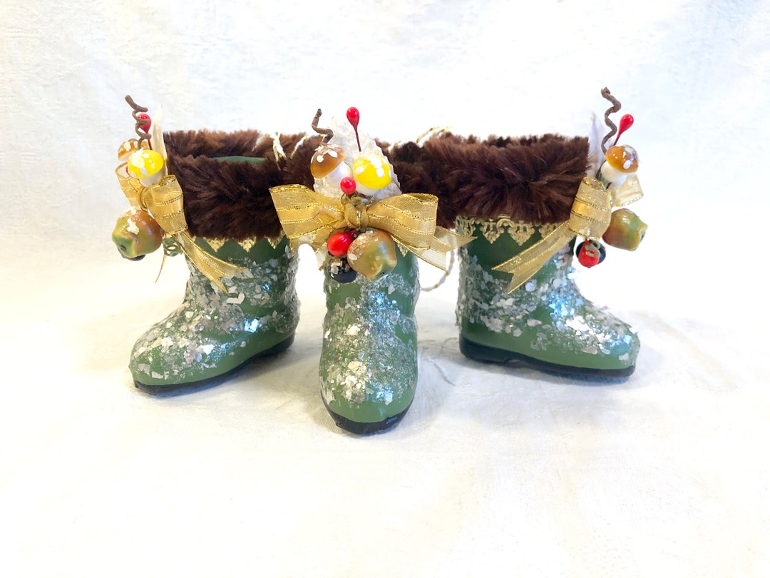 Vintage Inspired Paper Mache Santa/gnome Boot Ornament | Vintage ...