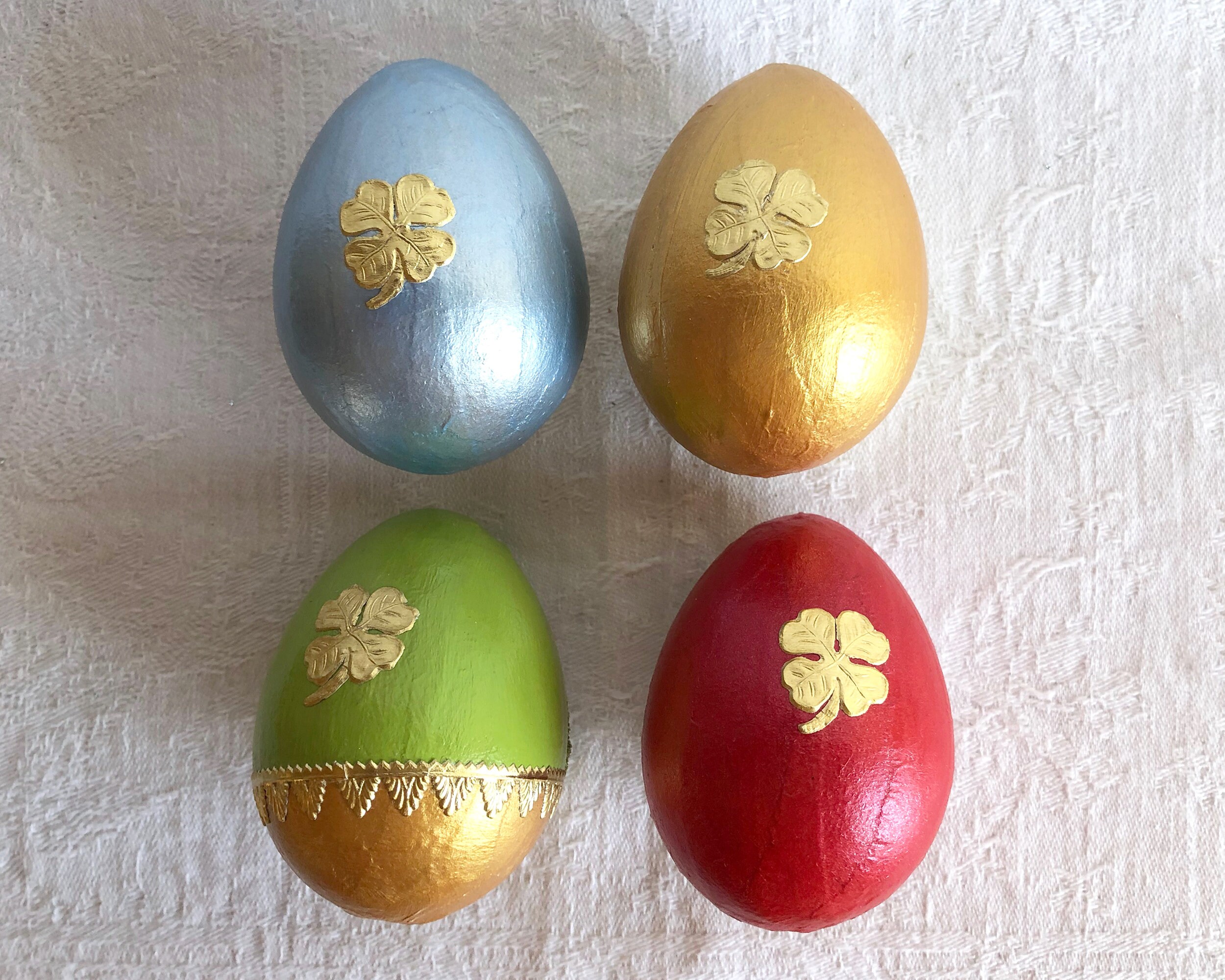Vintage Inspired Easter Box With 4 Whimsical Paper Mache Eggs - Etsy