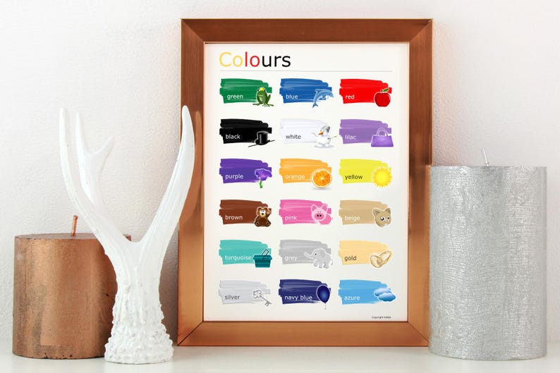 Color Names for Kids, Colors in English, Educational Posters, Classroom ...