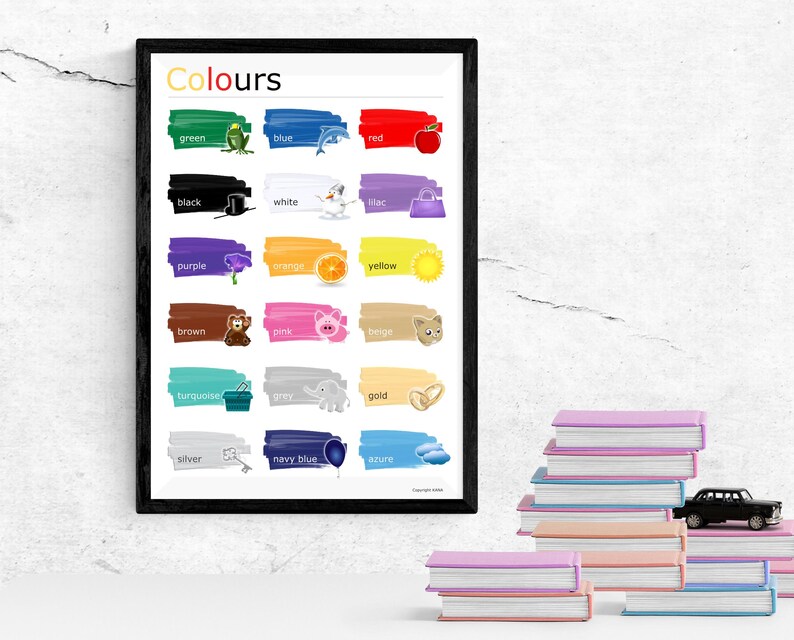 Color Names for Kids, Colors in English, Educational Posters, Classroom ...