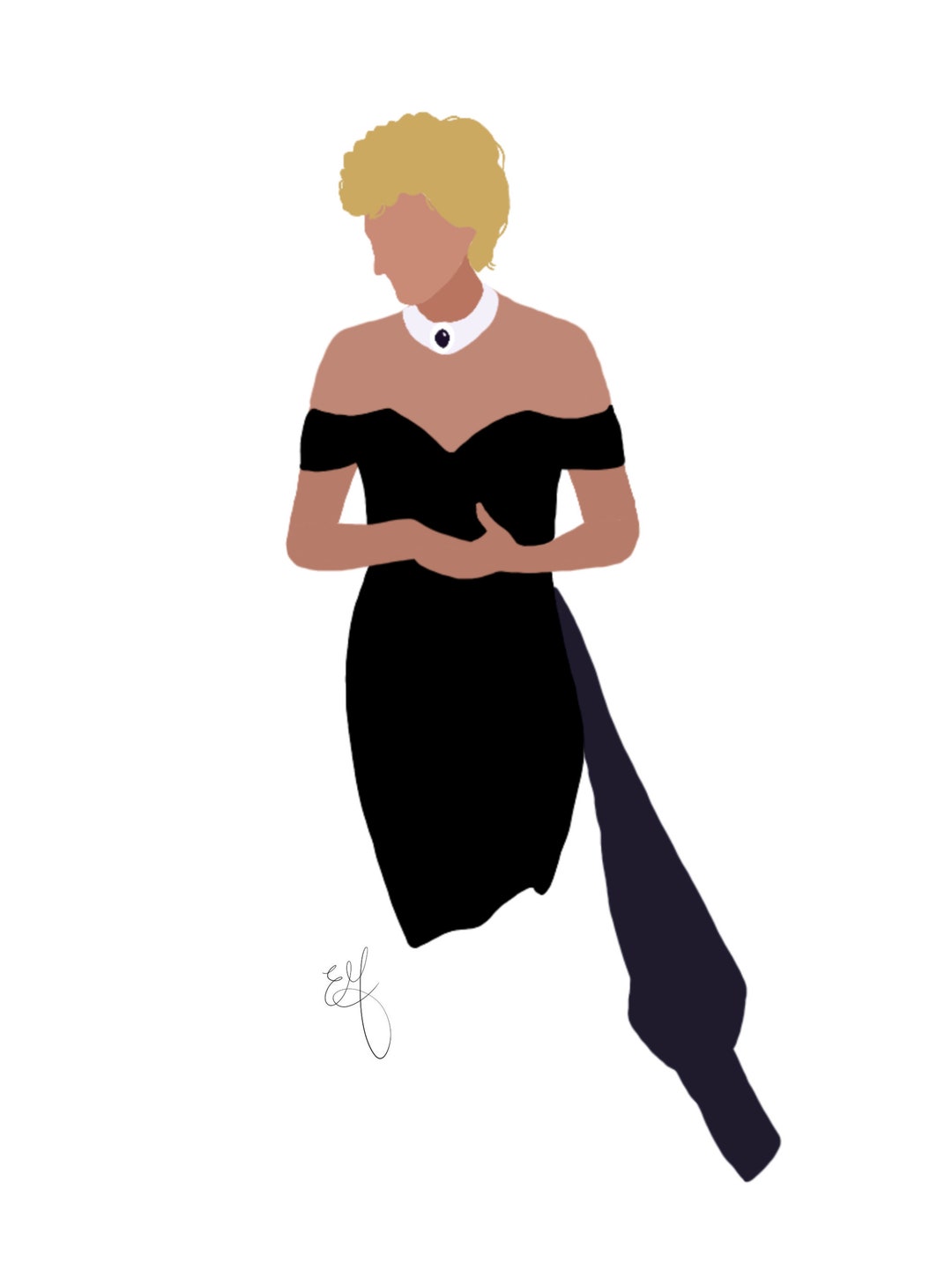 Princess Diana Digital Print - White Background - Etsy