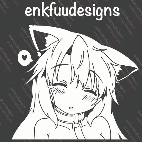 Kawaii Anime Cat Girl Vinyl Decal Cat Girl Sticker Vinyl - Etsy