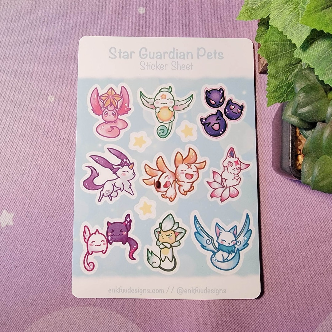 Cute Star Guardian Pets Sticker Sheet League of Legends Stickers Star ...