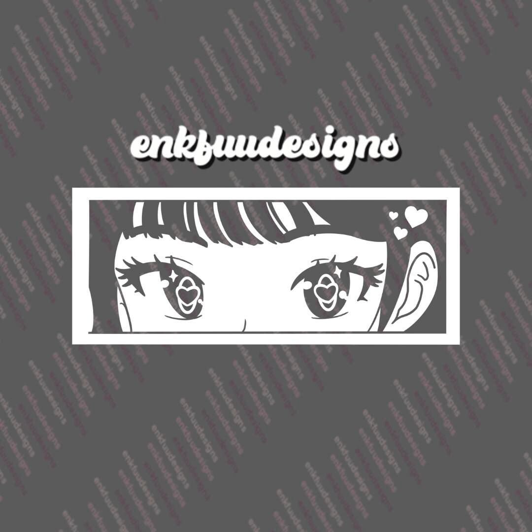 Anime Girl Heart Eyes Vinyl Decal Anime Vinyl Decal Sticker Anime ...