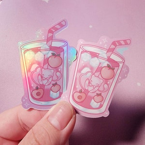 Cute Poke Drinks HOLOGRAPHIC Stickers Vol.1 Cute Stickers Cute Anime ...