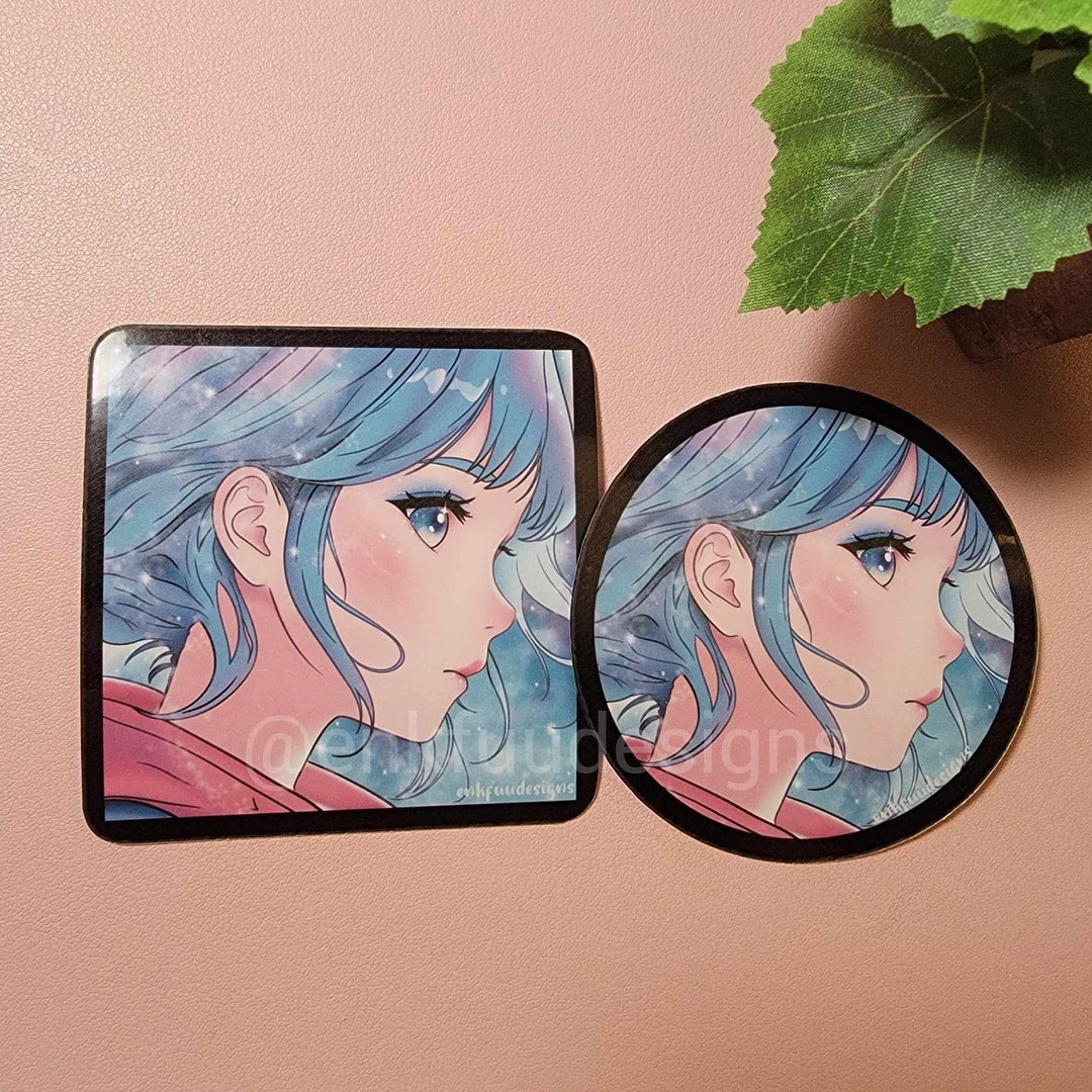 Dreamy Anime Girl Holographic Sticker | Stelle | Original Character ...
