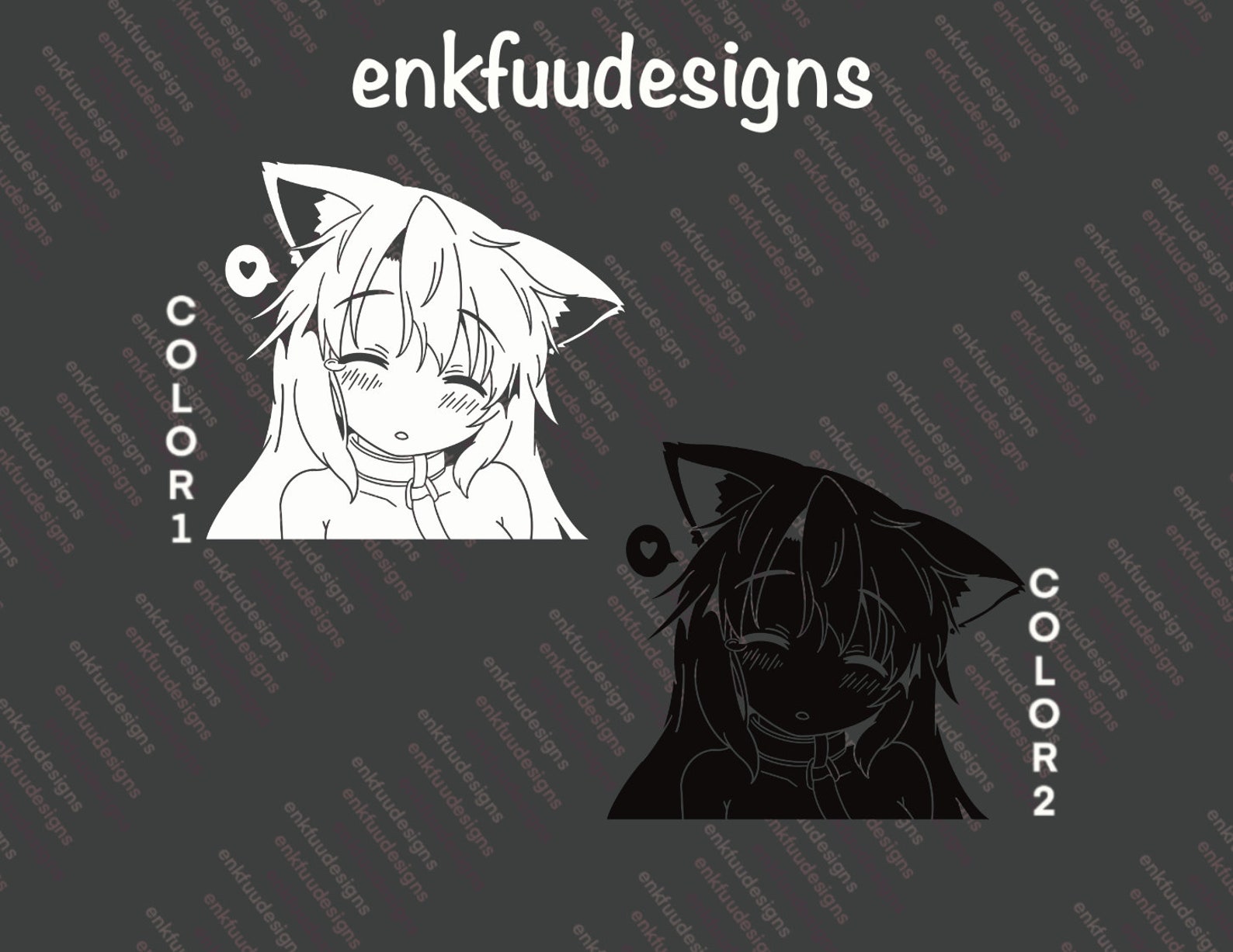 Kawaii Anime Cat Girl Vinyl Decal Cat Girl Sticker Vinyl | Etsy