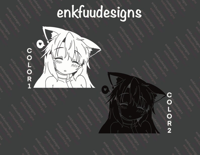 Kawaii Anime Cat Girl Vinyl Decal Cat Girl Sticker Vinyl - Etsy