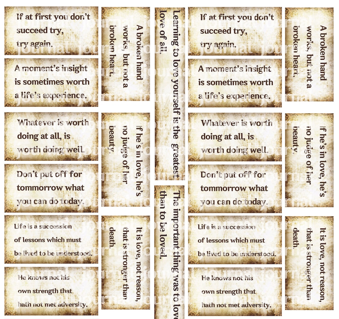 Vintage Journal Words, Journal Phrases, Digital Download, Junk Journal ...