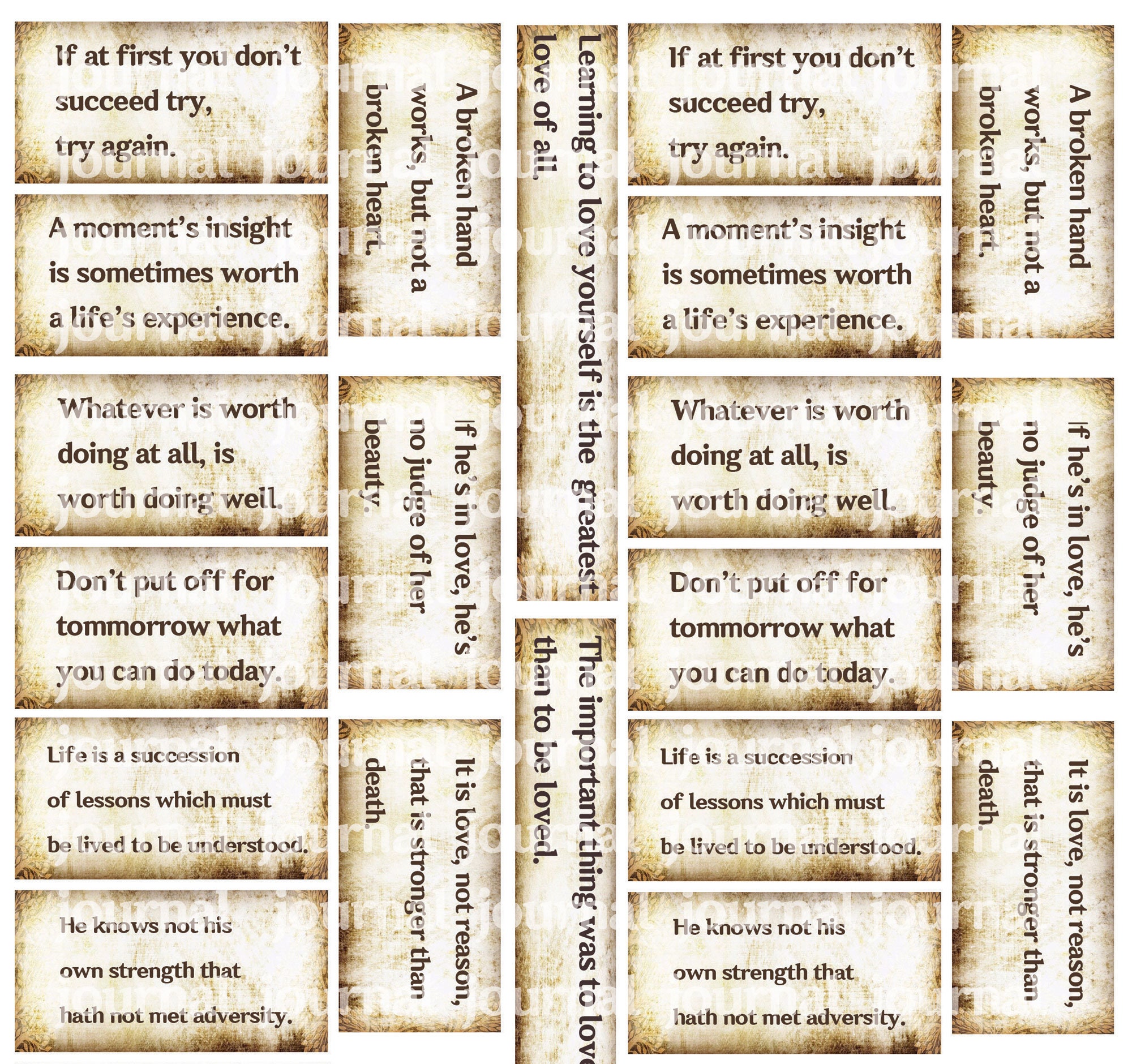 Vintage Journal Words, Journal Phrases, Digital Download, Junk Journal ...