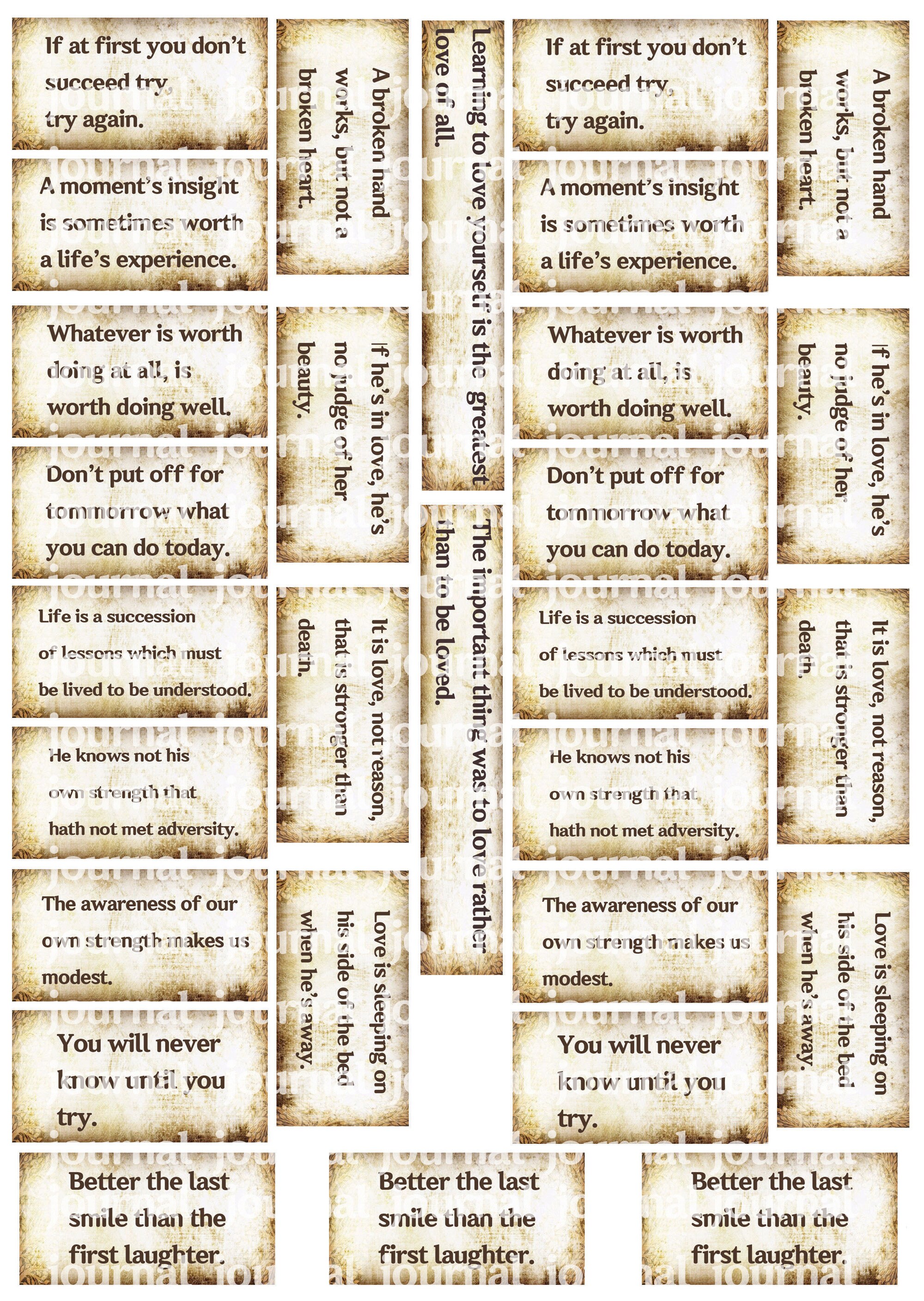 Vintage Journal Words, Journal Phrases, Digital Download, Junk Journal ...