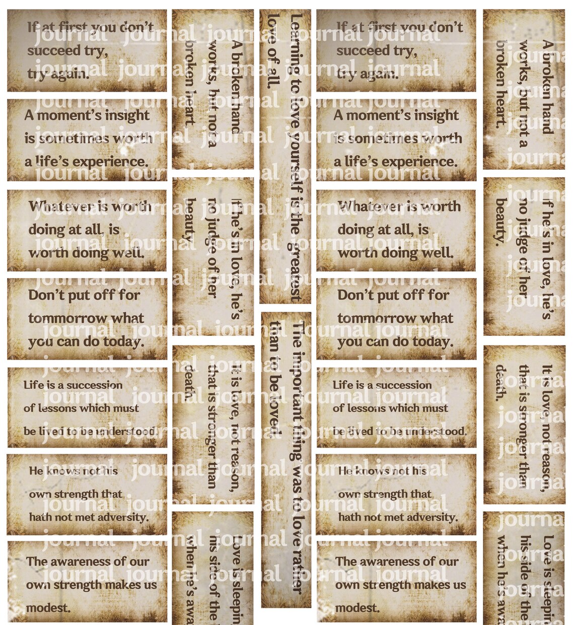 Vintage Journal Words, Journal Phrases, Digital Download, Junk Journal ...