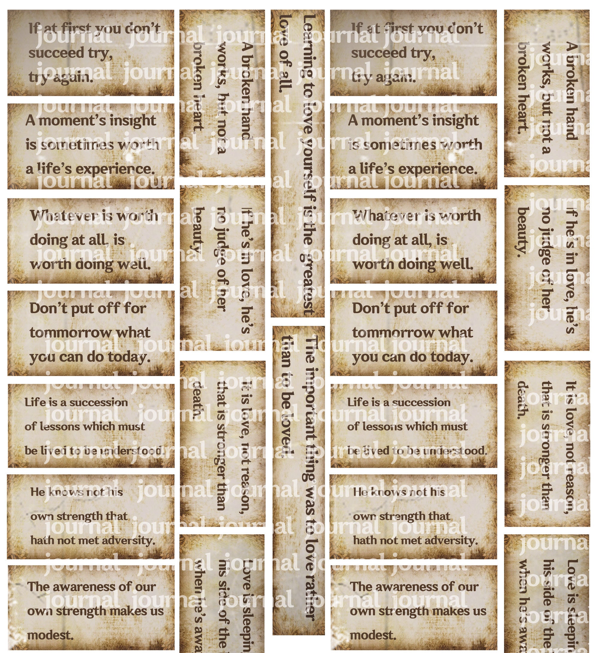 Vintage Journal Words, Journal Phrases, Digital Download, Junk Journal ...