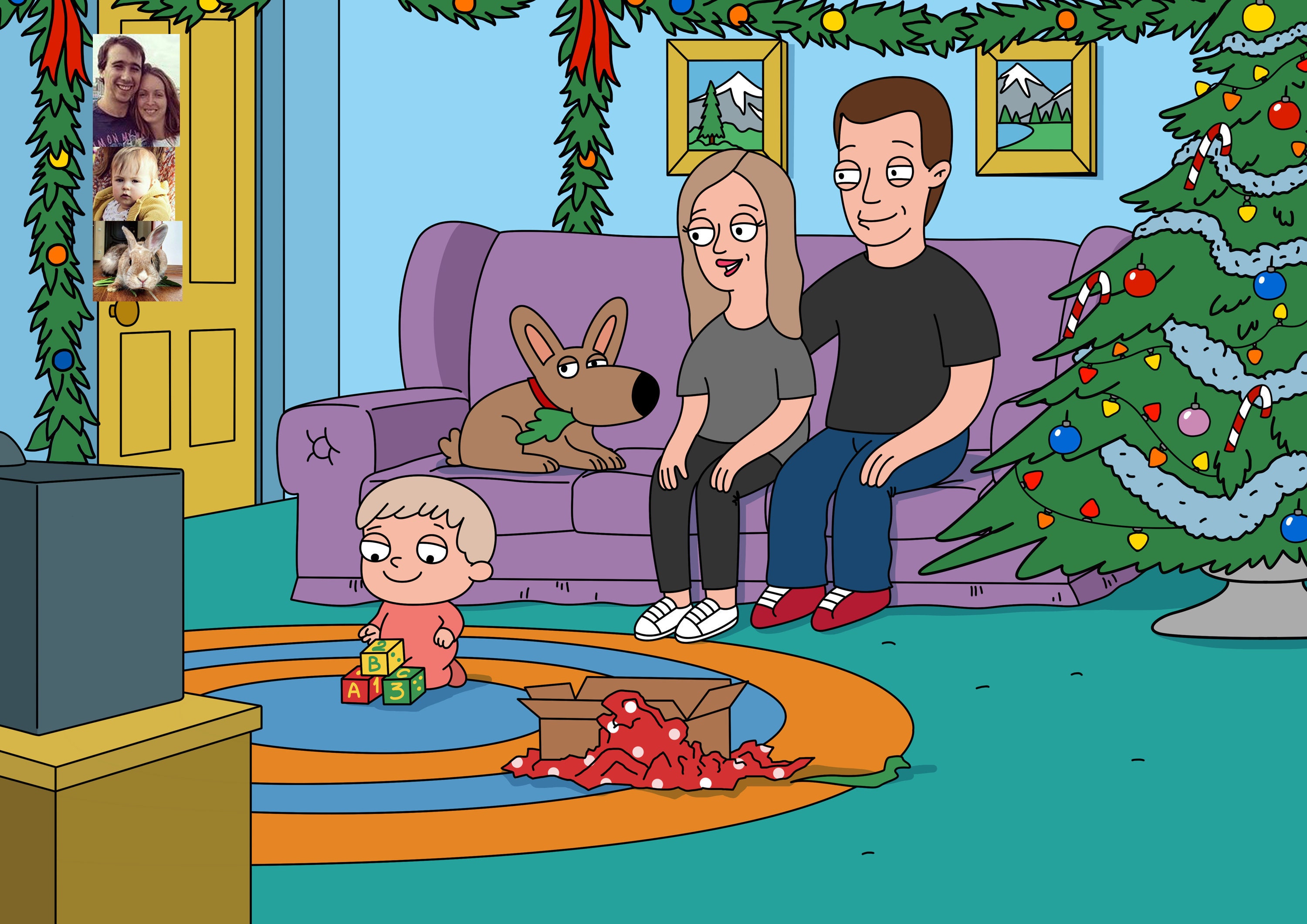 Couple Portrait Family Guy Portrait Family Guy Style Custom | Etsy