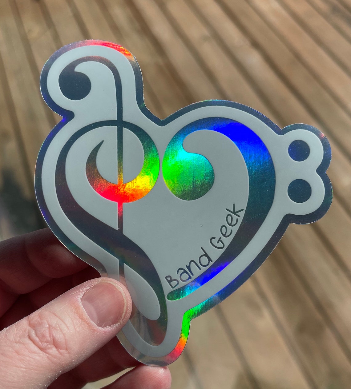 Music Lover or Band Geek Holographic Vinyl Sticker - Etsy