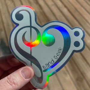 Music Lover or Band Geek Holographic Vinyl Sticker - Etsy