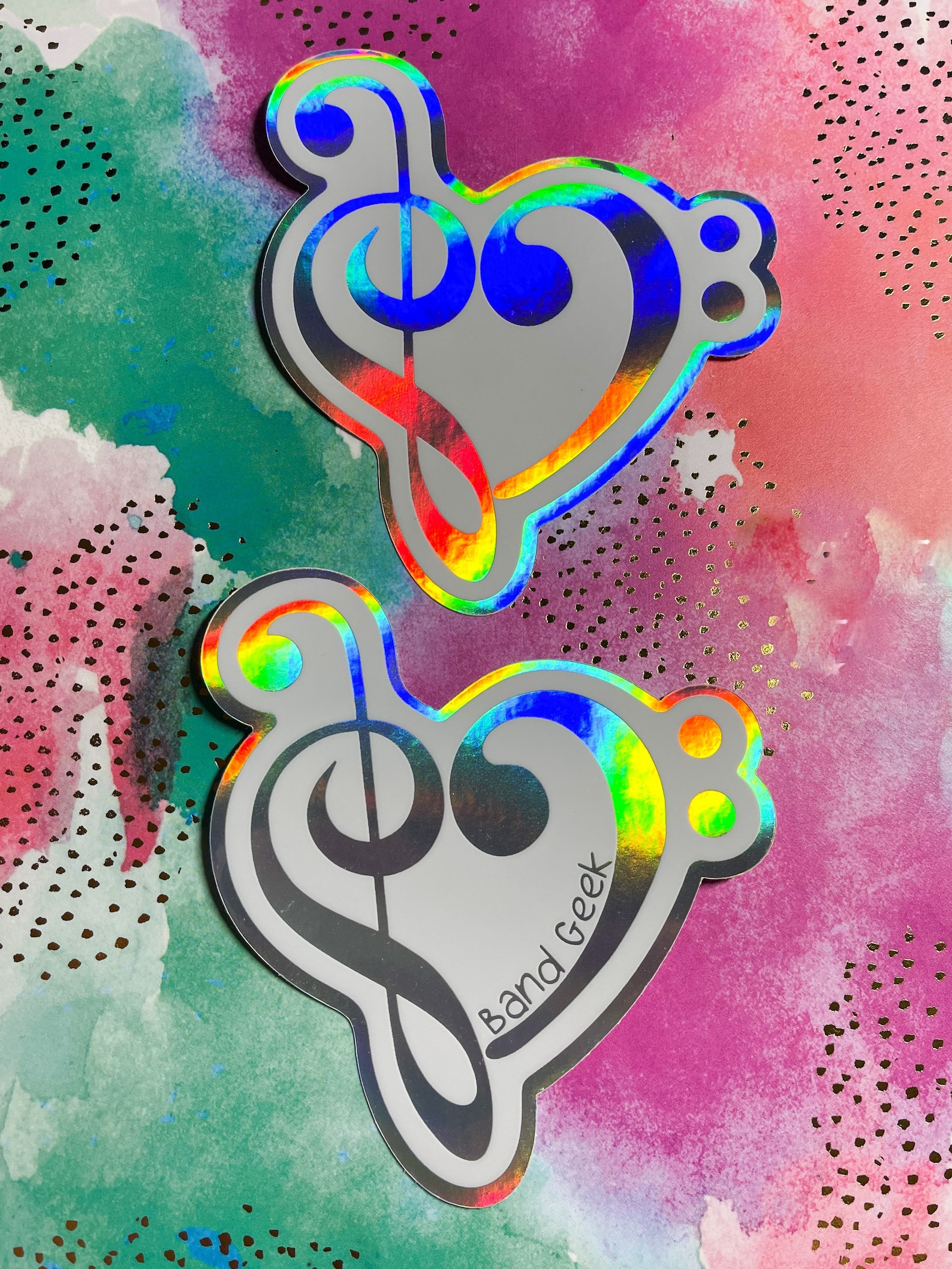 Music Lover or Band Geek Holographic Vinyl Sticker - Etsy