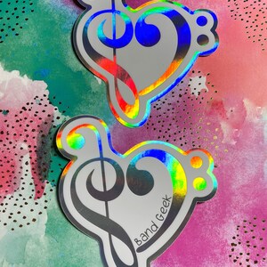 Music Lover or Band Geek Holographic Vinyl Sticker - Etsy