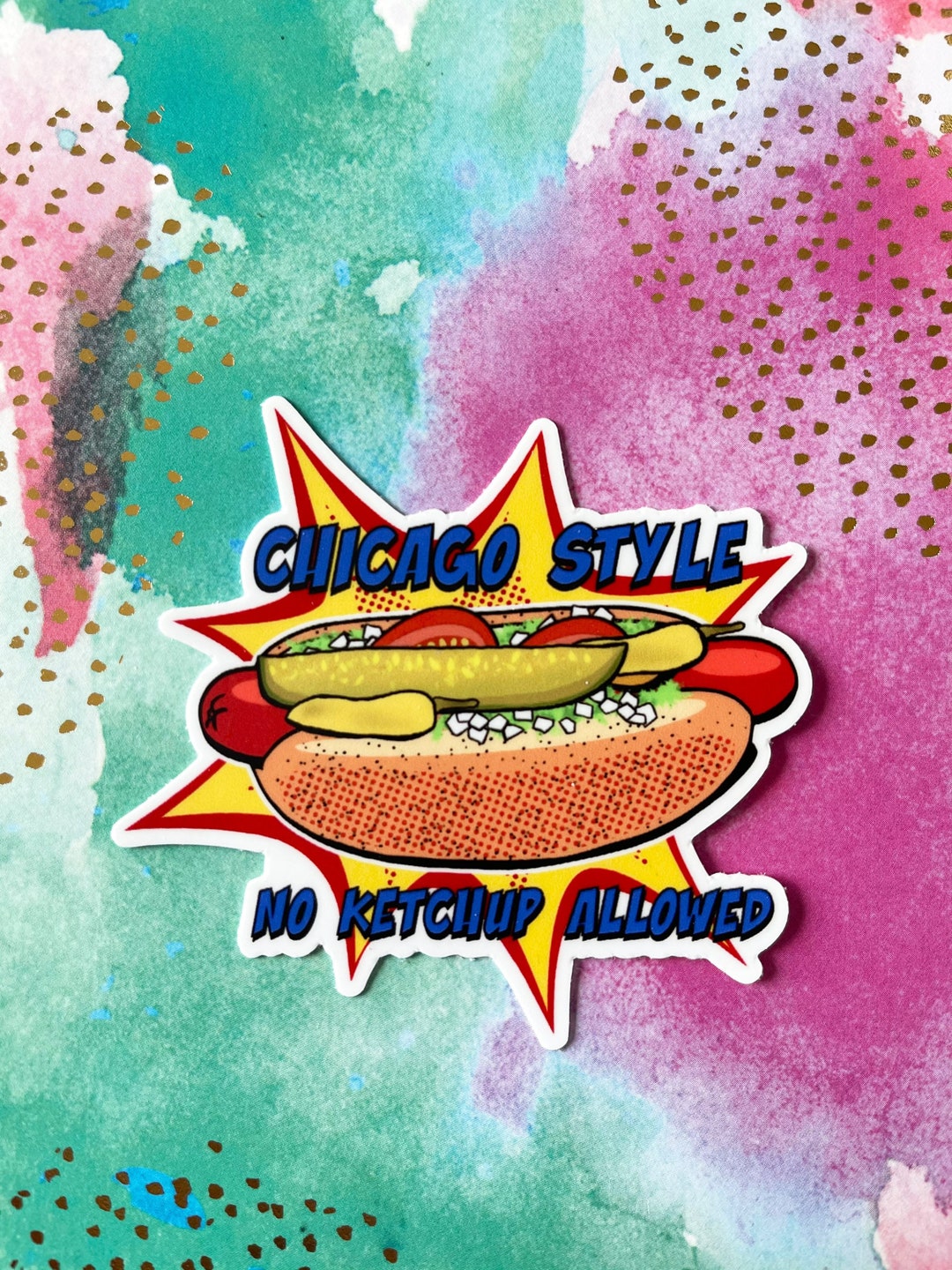 Chicago Hot Dog Vinyl Sticker - Etsy