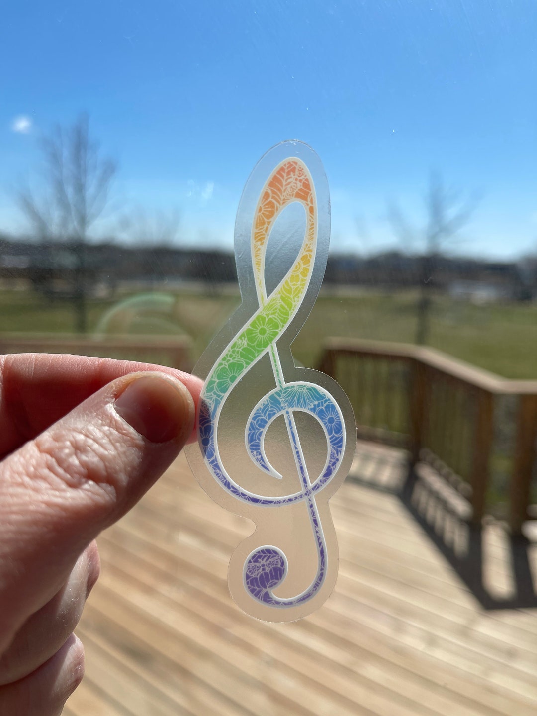 Treble Clef Music Clear Vinyl Sticker - Etsy
