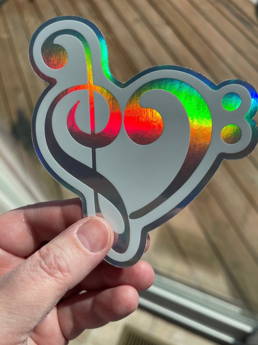Music Lover or Band Geek Holographic Vinyl Sticker - Etsy