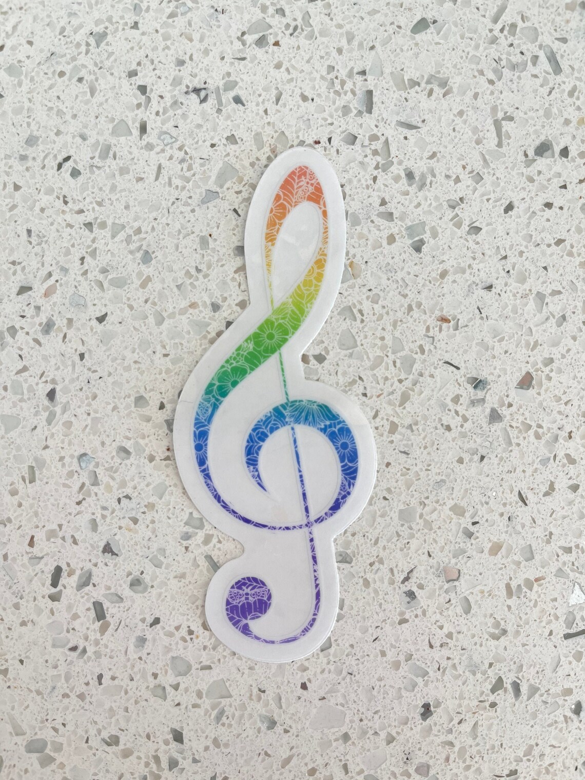 Treble Clef Music Clear Vinyl Sticker - Etsy