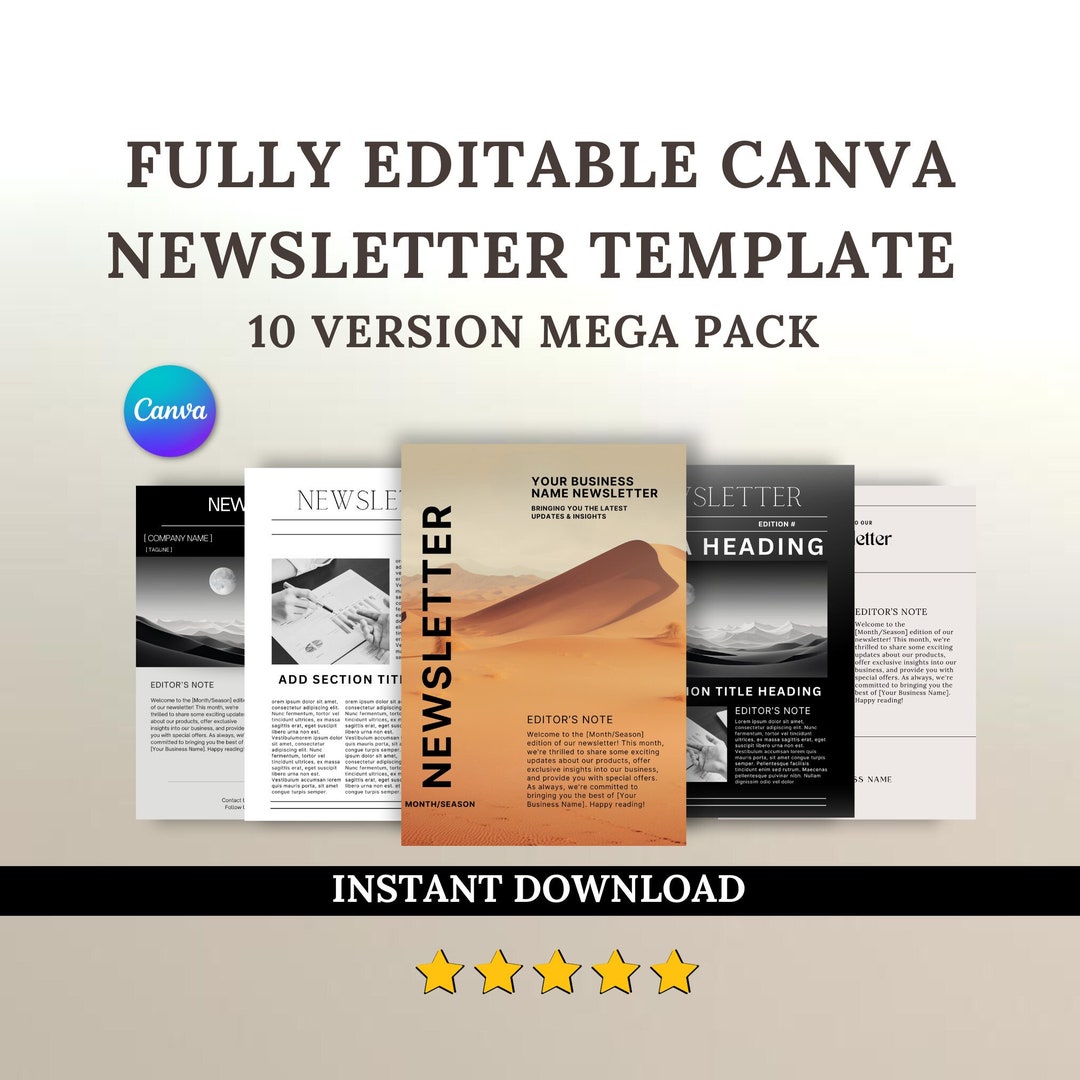 Editable CANVA Newsletter Template Mega Pack Ideal for Realtors ...