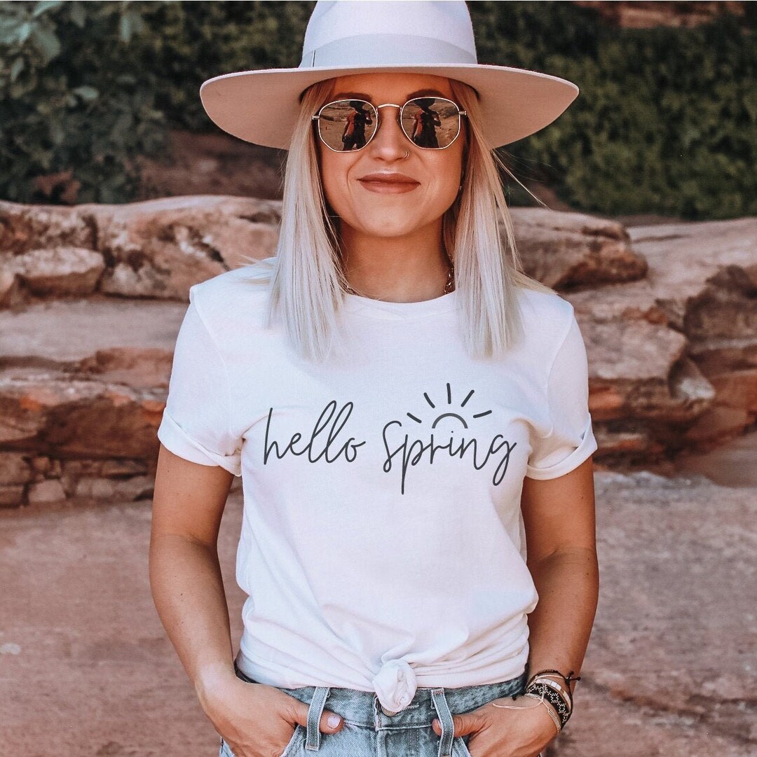 Hello Spring Svg Cut File Cricut Silhouette Sun Svg Trendy Svg