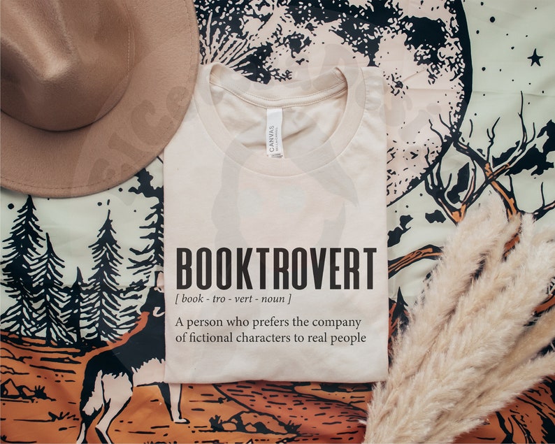 Booktrovert Definition Funny Book Lover Svg Png, Book Lover Svg ...