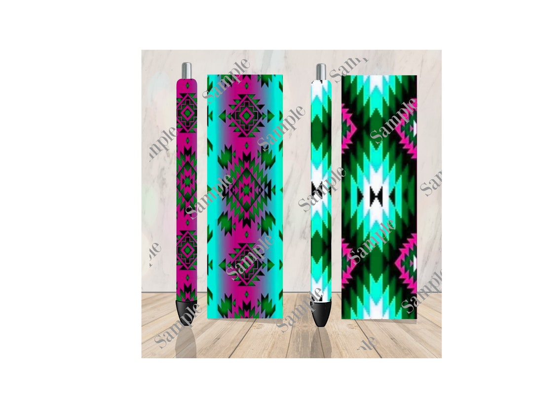 2 Sublimation Aztec Digital Download Glitter Epoxy Pen Wraps - Etsy