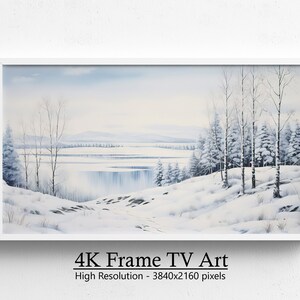 Snowfall Serenity, Digital Art for Samsung Frame, Cold Season TV ...