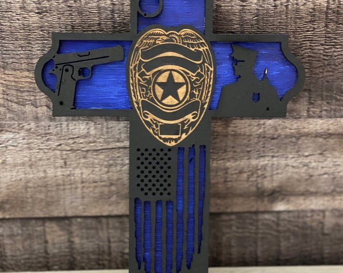 Law Enforcement Cross Police Cross Back the Blue Police - Etsy