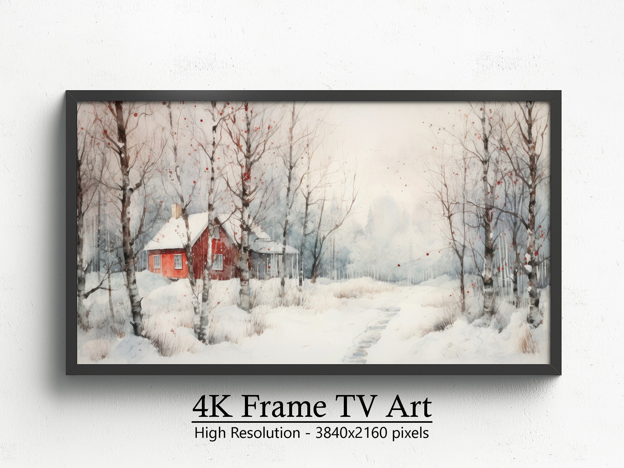 Snow Draped Dusk, Samsung Frame TV Art, Wintry Twilight Digital Scene ...