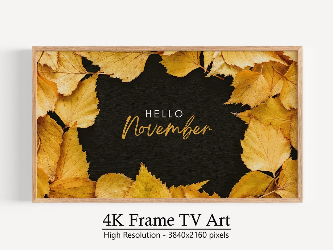 Hallo November Home Decor TV Kunst, Herbst Rahmen TV Kunst, Instant ...