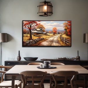 Vintage Autumn Frame TV Art, Fall Foliage Art, Autumn Farmhouse Art ...
