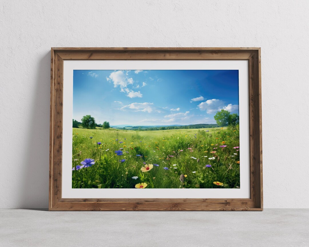 Printable Wildflower Field Art Print, Landscape Wall Art Prints ...