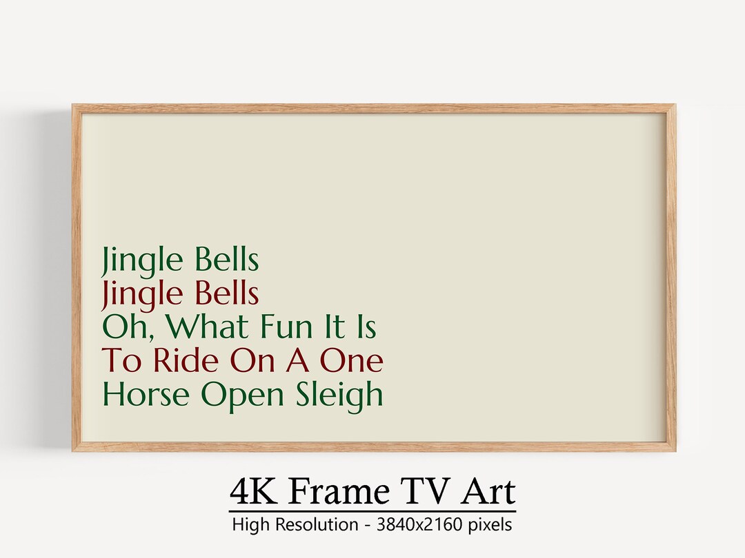 Neutral Jingle Bells Art, Samsung Frame TV Art, 4K TV Art, Jingle Bells ...