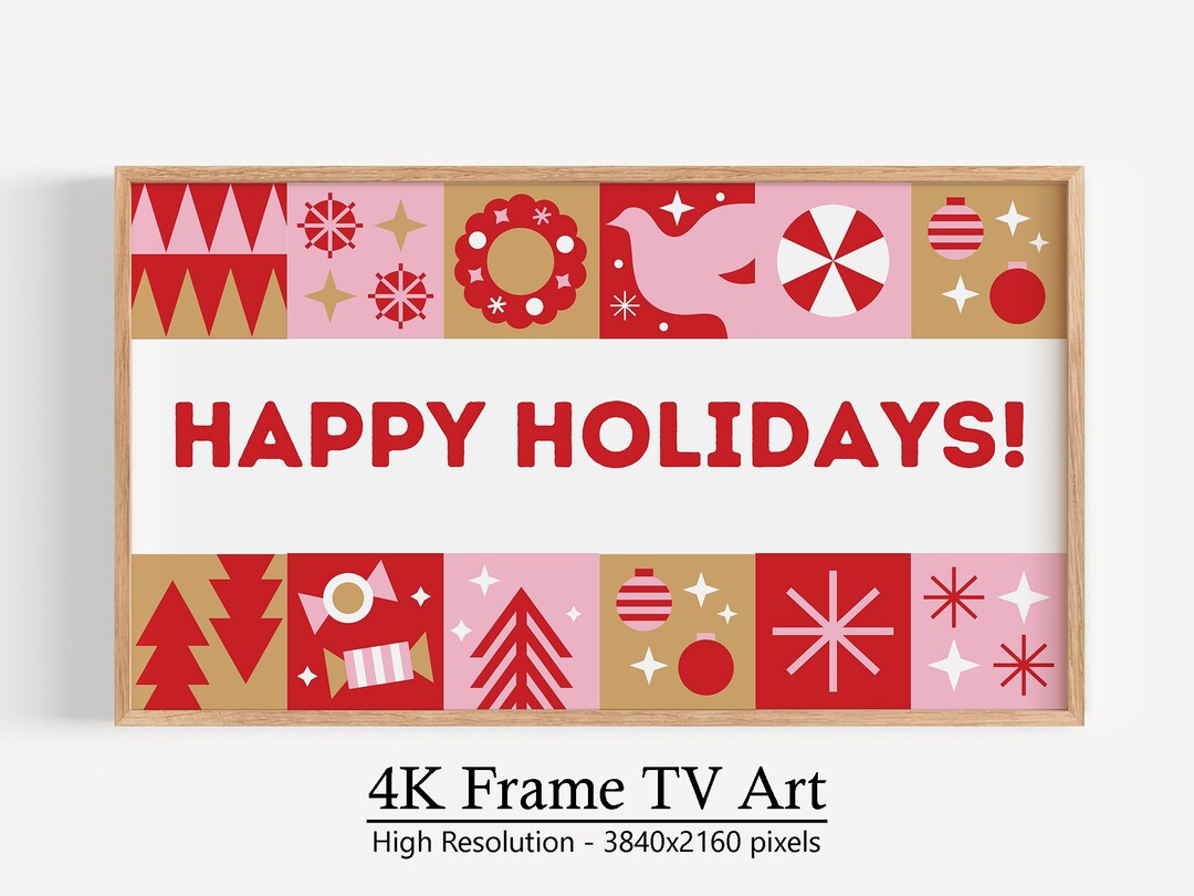 Happy Holidays Signboard Wall Art, Instant Digital Download, Retro ...