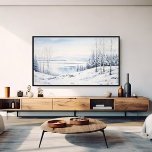Snowfall Serenity, Digital Art for Samsung Frame, Cold Season TV ...