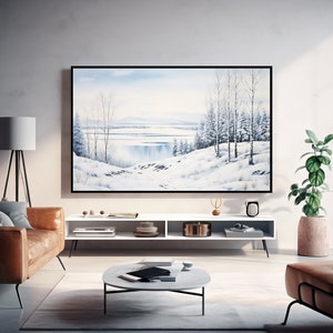 Snowfall Serenity, Digital Art for Samsung Frame, Cold Season TV ...
