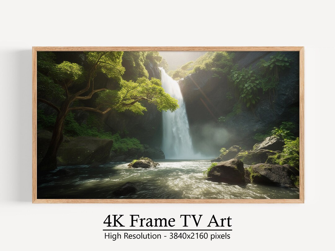 4K Samsung TV Frame Art Landscape, Tropical Waterfall Scene TV Frame ...