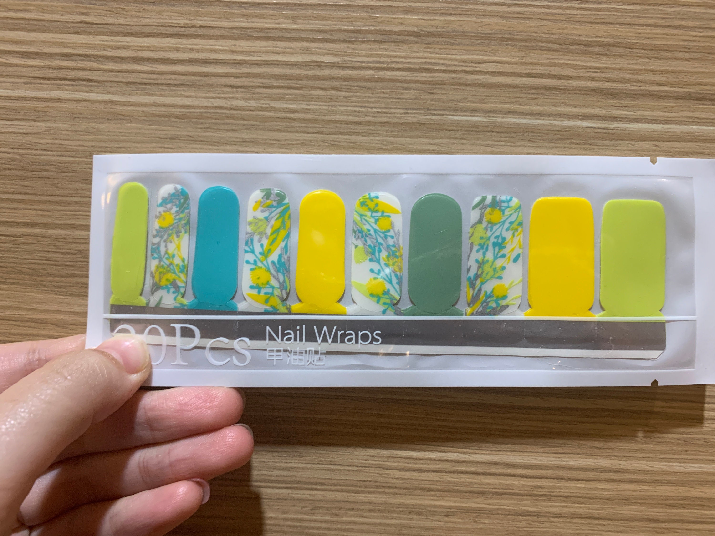 Monet Vibes Floral Yellow & Green Flowers Real Nail Polish Wraps Spring ...