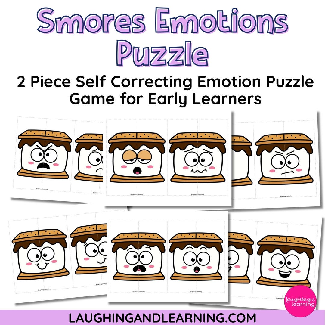 S'mores Emotions Puzzle - 2 Piece Self Correcting Emotion Puzzle Game ...