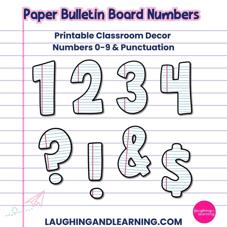 Paper-theme Bulletin Board Numbers, Numbers 0-9 & Punctuation ...