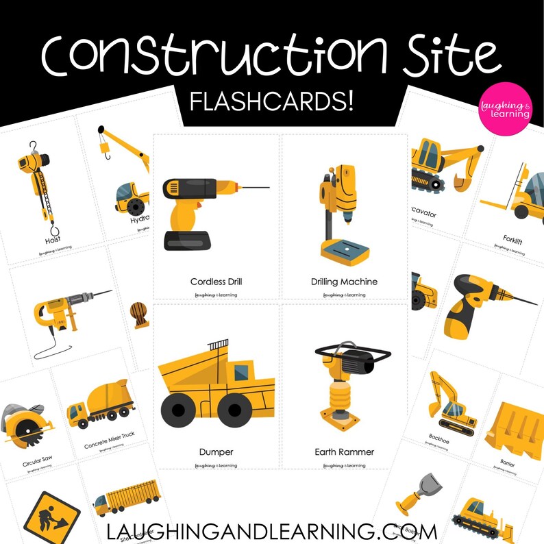 Construction Site Flashcards | Printable STEM Cards for Kids ...