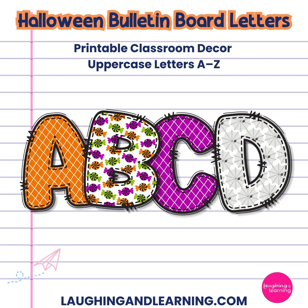 Halloween Themed Bulletin Board Letters Bundle (A-Z), Printable Board ...
